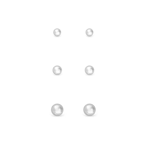 EarSense Trio Ball Studs Silver