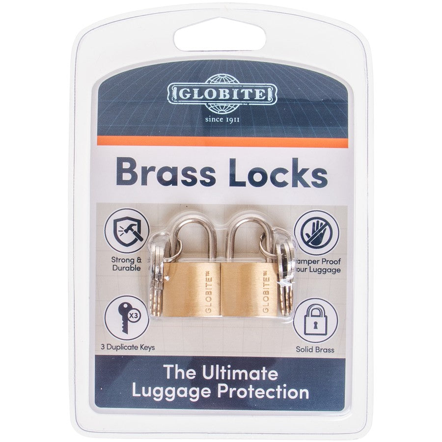 Globite GBS009 Solid Brass Lock 2 Pack