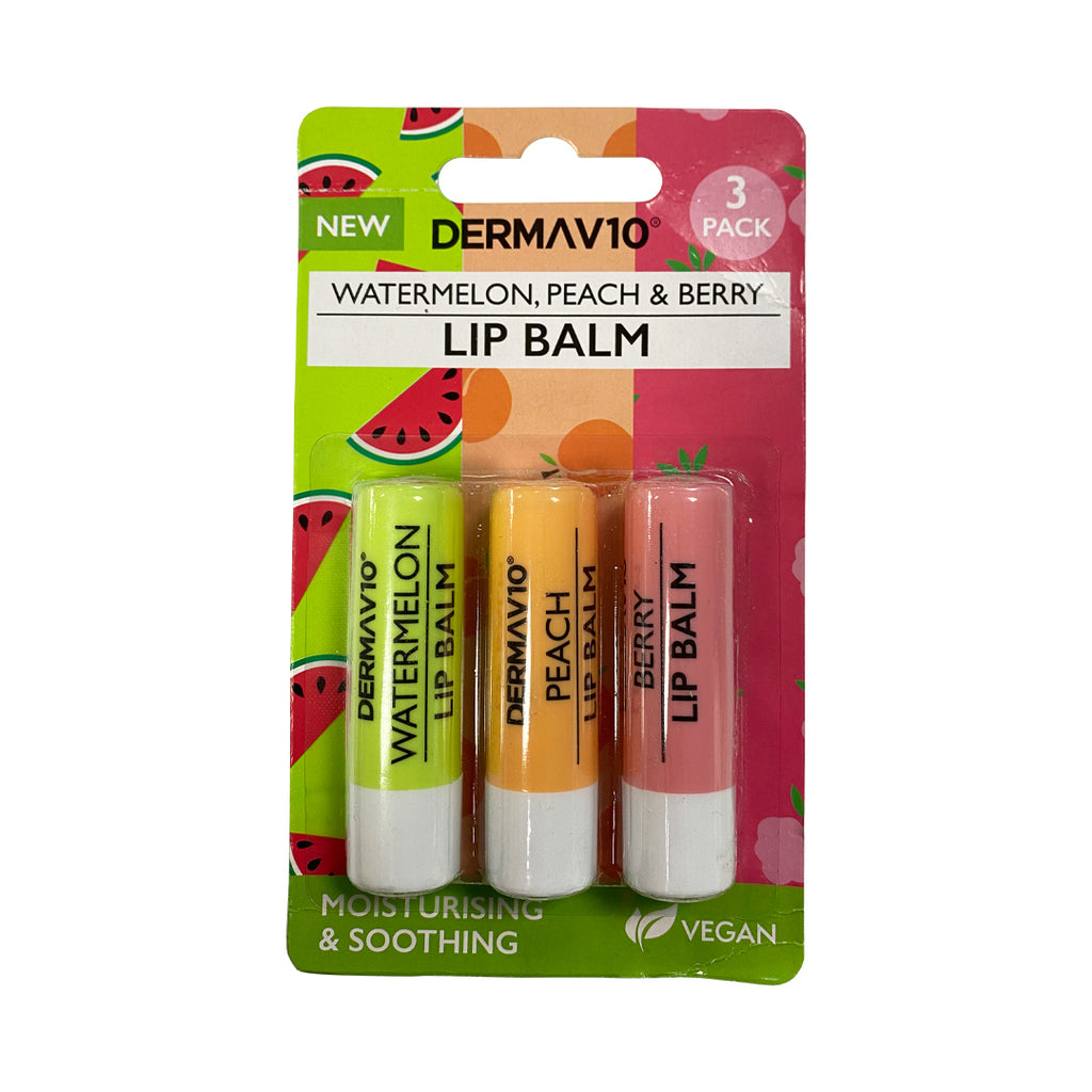 Derma V10 Lip Balm Summer 3pk