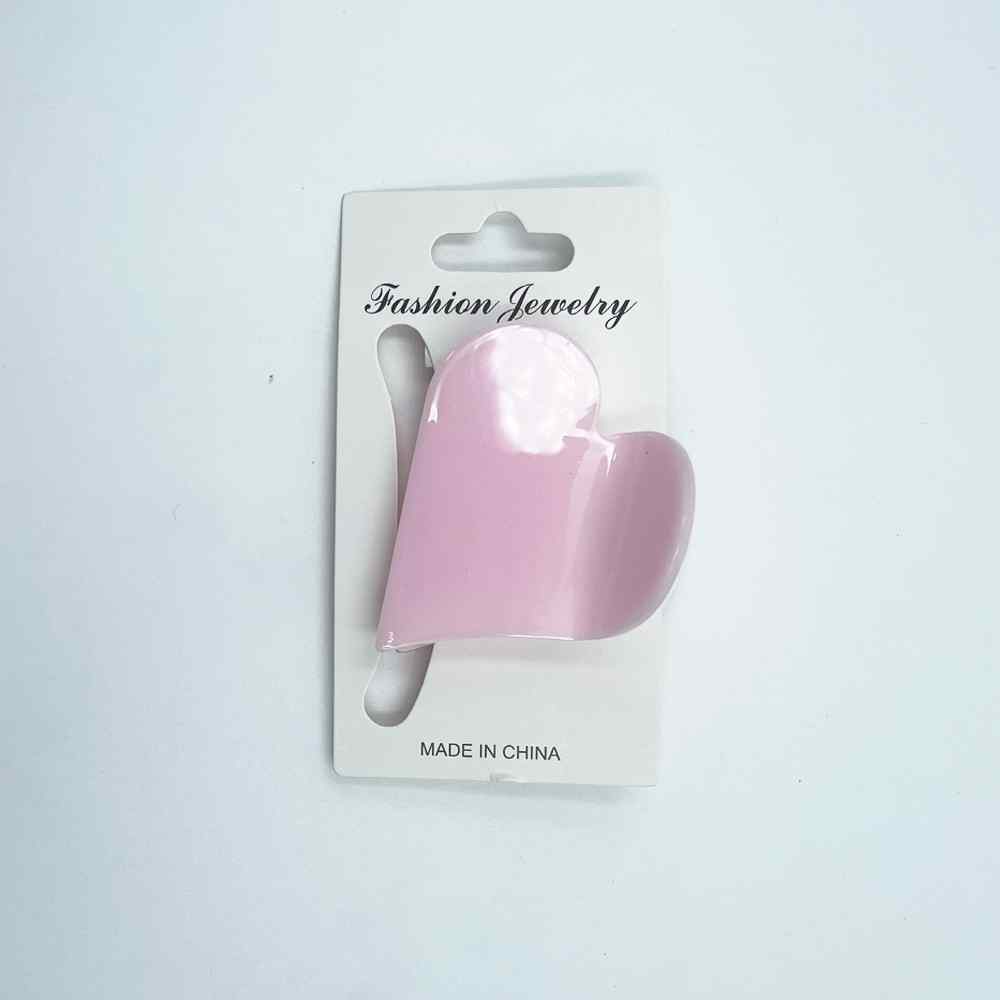 Pink Heart Hair Claw Clip
